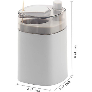 Toothpick Holder Dispenser, Pop-Up Automatic Toothpick Dispenser, Toothpick Storage Box (Grey)