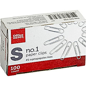 Office Depot® Brand Paper Clips, No. 1 Regular, Silver, 100 Clips Per Box, Pack Of 10 Boxes