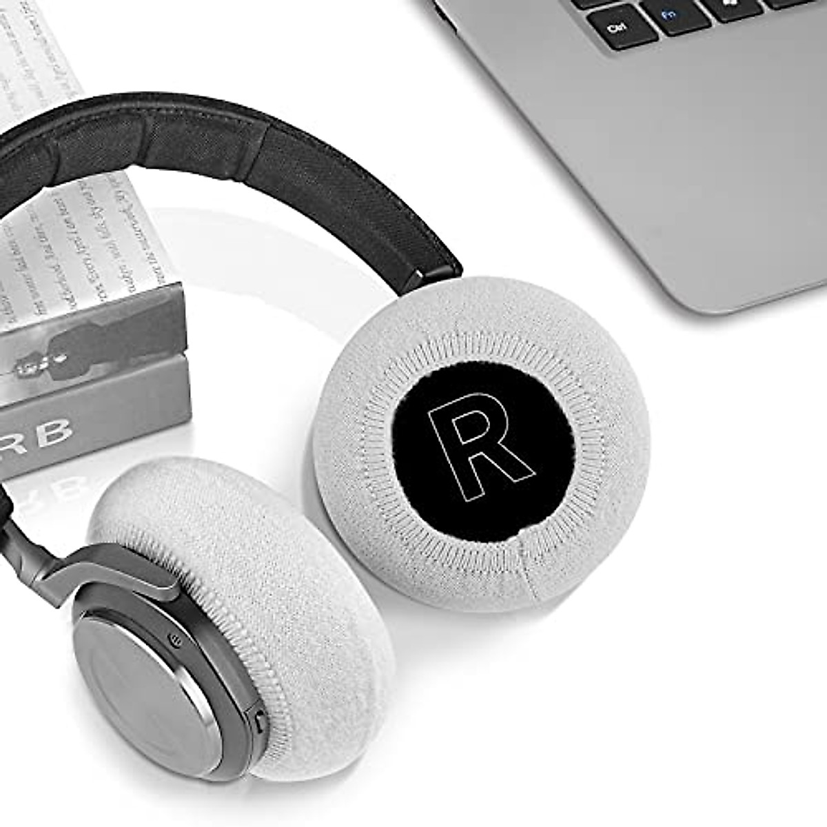 Geekria 2 Pairs Knit Headphones Ear Covers, Washable & Stretchable Sanitary Earcup Protectors for Over-Ear Headset Ear Pads, Sweat Cover for Warm & Comfort (M/Grey)