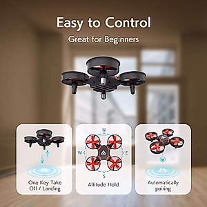 ATTOP Mini Drone for Kids and Beginners-Easy Remote Control Drone, One Key Take Off, Auto-Pairing, Altitude Hold, Throw to Fly Kids Drone, Speed Adjustable Setting w/3 Batteries Kids Christmas Gift