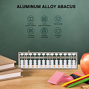 NUOBESTY 2 Pcs Abacus Chinese Counting Tool Kids Math Toys Old Chinese Calculator Chinese Bead Counter Toys for Toddlers Childrens Toys Student Aluminum Alloy Universal Japan White