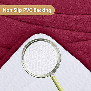 Buganda Memory Foam Bathroom Rug Mat 24x16, Extra Soft and Absorbent Bath Mats, Non-Slip and Machine Washable Bath Rugs for Bathroom Floor,Tub and Shower, Burgundy