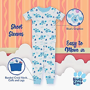 Nickelodeon Paw Patrol | Baby Shark Clues & You 4-Piece Snug-fit Cotton Pajama Set, Soft & Cute for Kids, Cool Blue, 2T