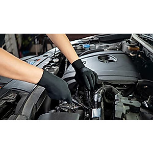 Microflex Black Dragon Zero BD-100N 5mil Disposable Nitrile Gloves w/Textured Fingertips for Automotive Aftermarket - Large, Black (Box of 100)