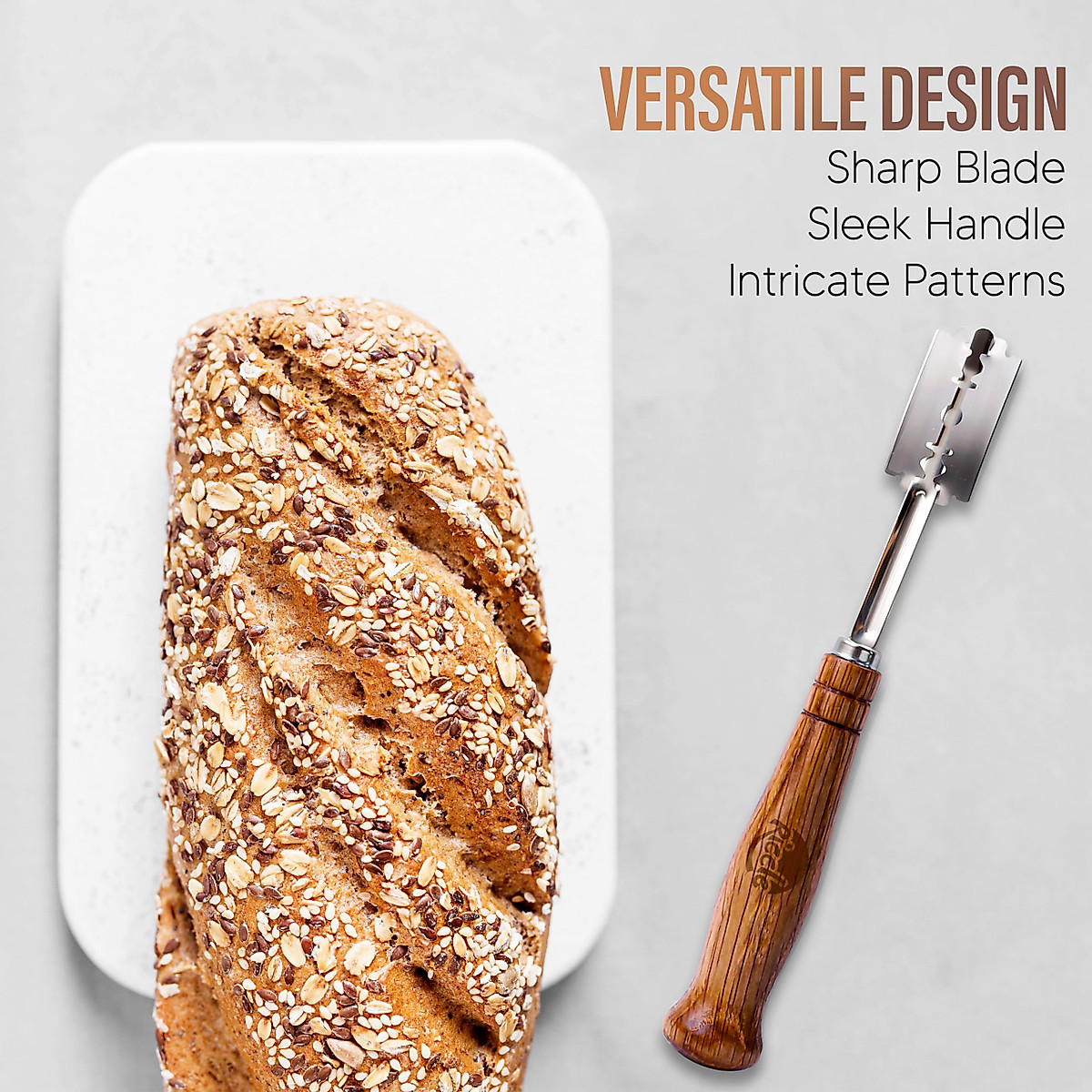 RICCLE Bread Lame Slashing Tool, Dough Scoring Knife with 15 Razor Blades and Storage Cover