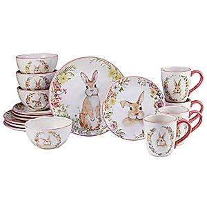Certified International Easter Garden 16 pc Dinnerware Set, Service for 4, Multicolored