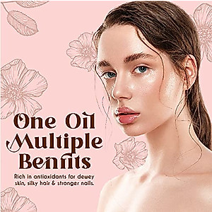 Multi-Use Oil for Face, Body and Hair - Organic Blend of Apricot, Vitamin E and Sweet Almond Oil Moisturizer for Dry Skin, Scalp and Nails - Rose Petals, and Bergamot Essential Oil - 4 Fl Oz
