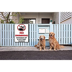 Tin Sign Swimming pool sign no lifeguard on duty swimming risk sign Home Gate Garden Bar Restaurant Cafe Office Shop Club Decoration 12x16inch