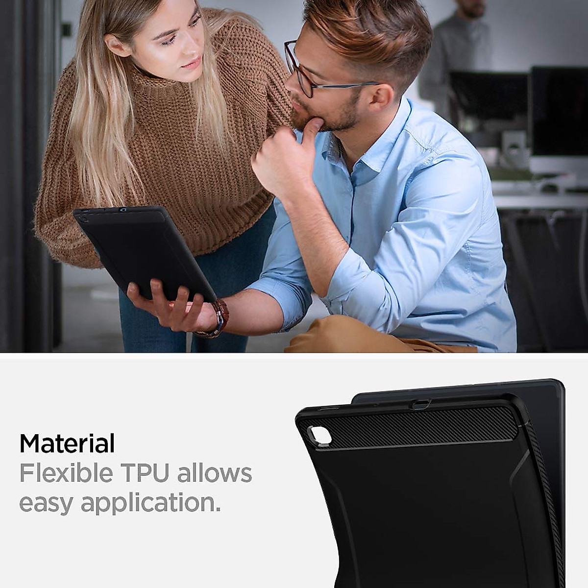 Spigen Rugged Armor Designed for Galaxy Tab S6 Lite Case with S Pen Holder (2022/2020) - Matte Black