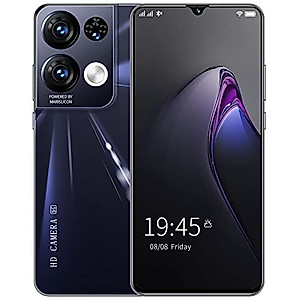 Smart Phone HD Full Screen Phone, 2022 Smart Phone Unlocked Mobile Phone, 6.53-inch Water Drop Screen Unlocked Smartphones, Dual SIM, 2GB ROM+16GB RAM, Android 7.1 (Black)