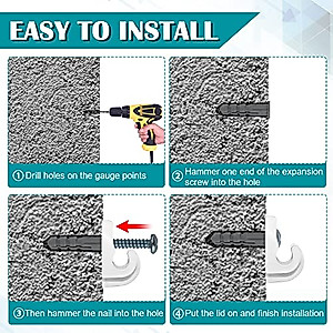 Wire Shelf Loop Clips 24 PCS Plastic Down Wall Clips for Wire Shelving Plastic Wall Closet Shelves Clips Screws and Expansion Tubes Included White