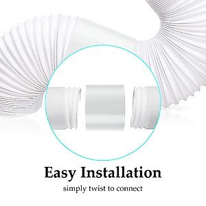 2-PACK Air Conditioner Exhaust Hose Coupler 5 Inch, Supports Clockwise and Counter-Clockwise Thread Hose Connector, Portable AC Coupler