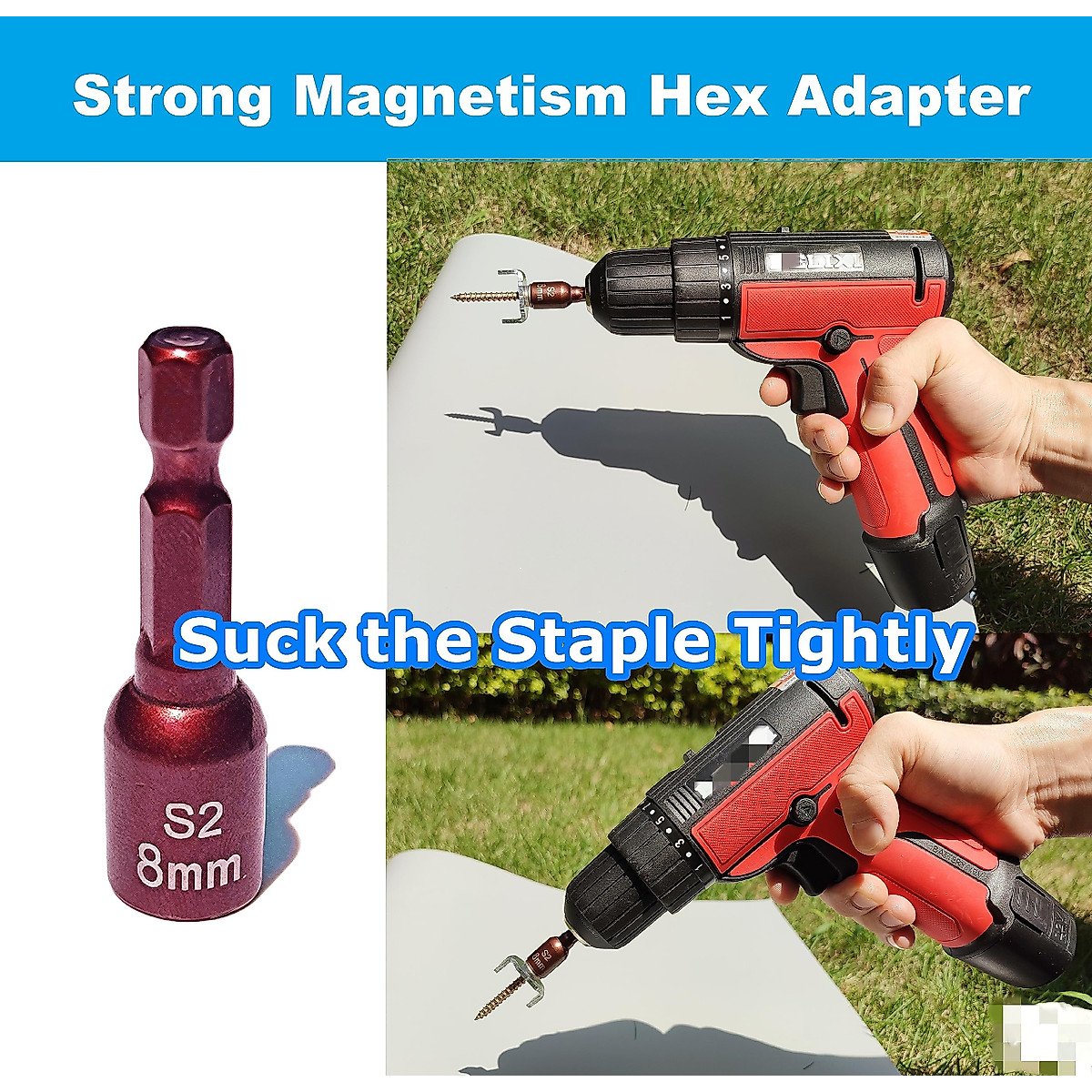 Bytcew Wire Wood Fencing Fasteners Staple, 60 Pcs Fence Nails Clips Post Screw for Wire Mesh and Woven Fencing, Quickly Install with Power Drill