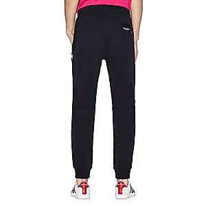 A|X ARMANI EXCHANGE mens Drawstring Jogger With Zip Pockets Casual Pants, Black, Large US