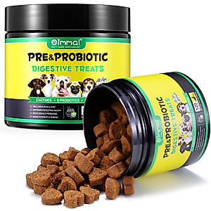 Probiotics for Dogs with Prebiotics and Digestive Enzymes, Dog Probiotics Chews Omega-3 & 6, Vitamin, Improve Digestion, Immunity, Reduce Diarrhea, Gas