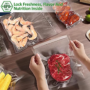 Vacuum Sealer Bags Roll 4 Pcs 8" x 150' Rolls (Total 600 feet) Vac Seal Bags for Food Saver Storage, Meal Saver Freezer Vacuum Sealer Bags, Sous Vide Bags Vacuum Sealer, Non-BPA Vacuum Sealer Bags