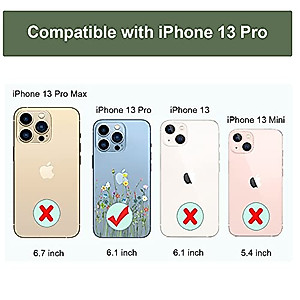 Unov Case Compatible with iPhone 13 Pro Case Clear with Design Embossed Floral Pattern Soft TPU Bumper Slim Protective 6.1 Inch (Flower Bouquet)
