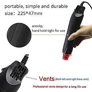6.56FT Long Heat Gun, Uptdae Version Homidic Mini Handheld Hot Air Gun, Electric 300W Portable Heat Gun for DIY Craft Embossing, Shrink Wrapping PVC, Drying Paint, Clay, Rubber Stamp