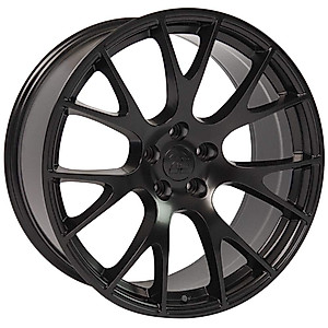 OE Wheels DG15 20 Inch Rim Fits Hellcat Style 5x115 20x9 Satin Black - Hollander 2528 (1)