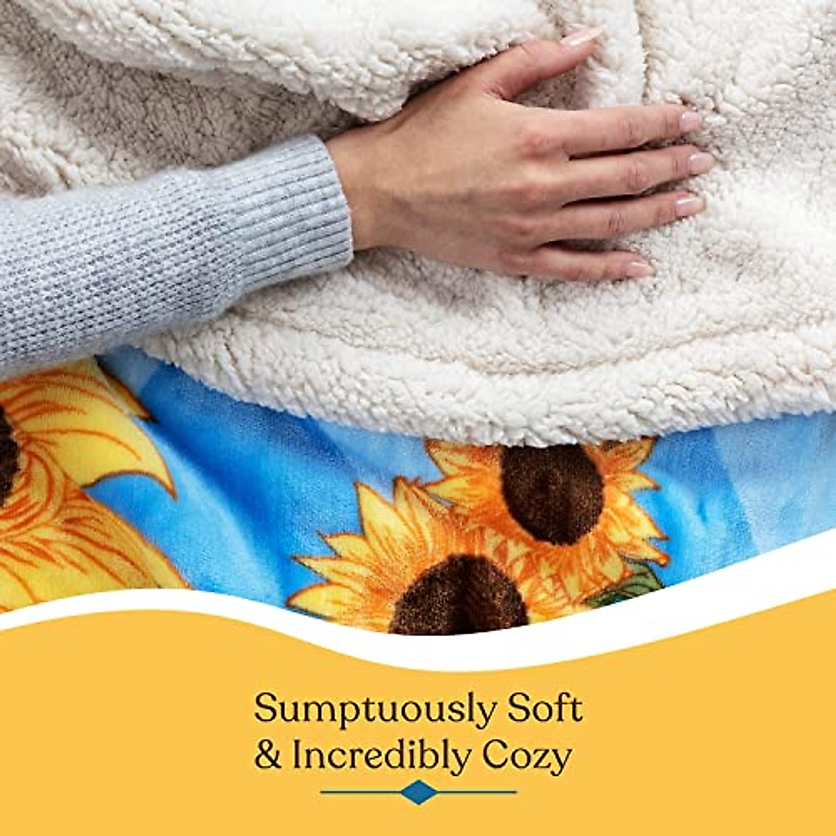 Sunflower Blanket - 50x60 Inch Lightweight and Luxuriously Ultra Soft Bright and Cheerful Sunflower Throw Blanket - Beautiful Sunflower Decor for Bedroom or Living Room