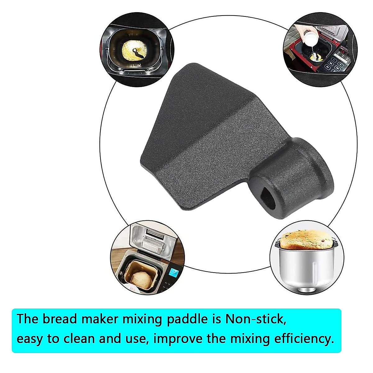 2 Pack Breadmaker Paddle,Bread Maker Blade Made of Non‑Stick Coating + Carbon Steel Material,Replacement Parts for Breadmaker Machine