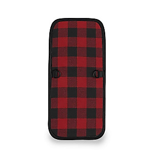 ALAZA Red Black Buffalo Lattice Plaid Small Crossbody Wallet Purse Cell Phone Bag Rfid Passport Holder with Credit Card Slots