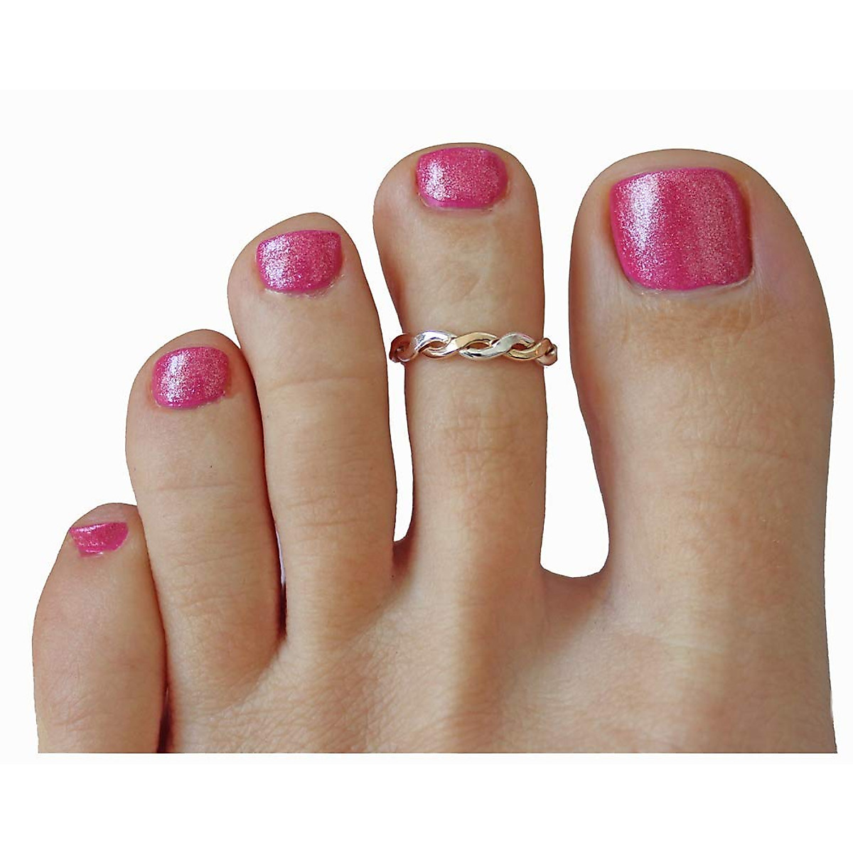 Toe Ring | Twine Medley Braided .925 Sterling Silver & 14K Gold Fill | Adjustable Toe Ring | Two-Tone Mixed Metal Ring | One Size Fits Most