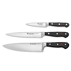 WÜSTHOF Classic 3-Piece Chef's Knife Set, Black
