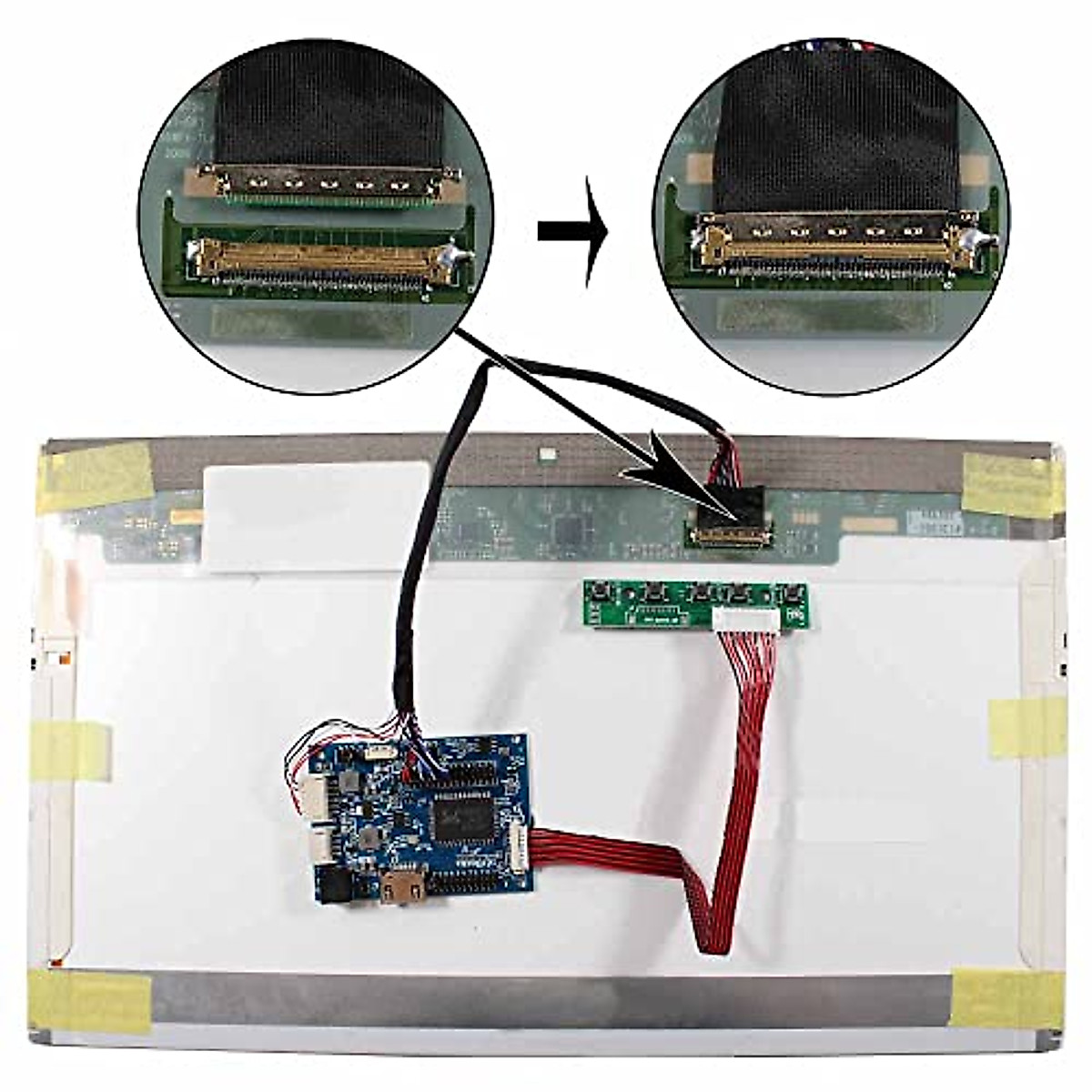 VSDISPLAY HD-MI LCD Controller Board Work for 7" 10.1" N070ICG-LD1 (40Pin) B101EW05 LP101WX1 HSD101PWW1 N101ICG-L21 PO101WX01 1280x800 LED 40Pin LCD Panel