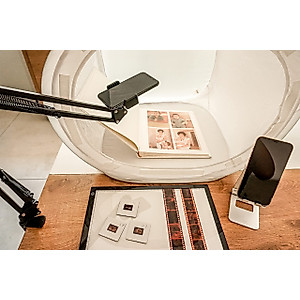 All-in-One Scanning Bundle for Slides & Negatives with Photo Tent, Light Pad, Phone Mount, Macro Lens, & Cotton Gloves