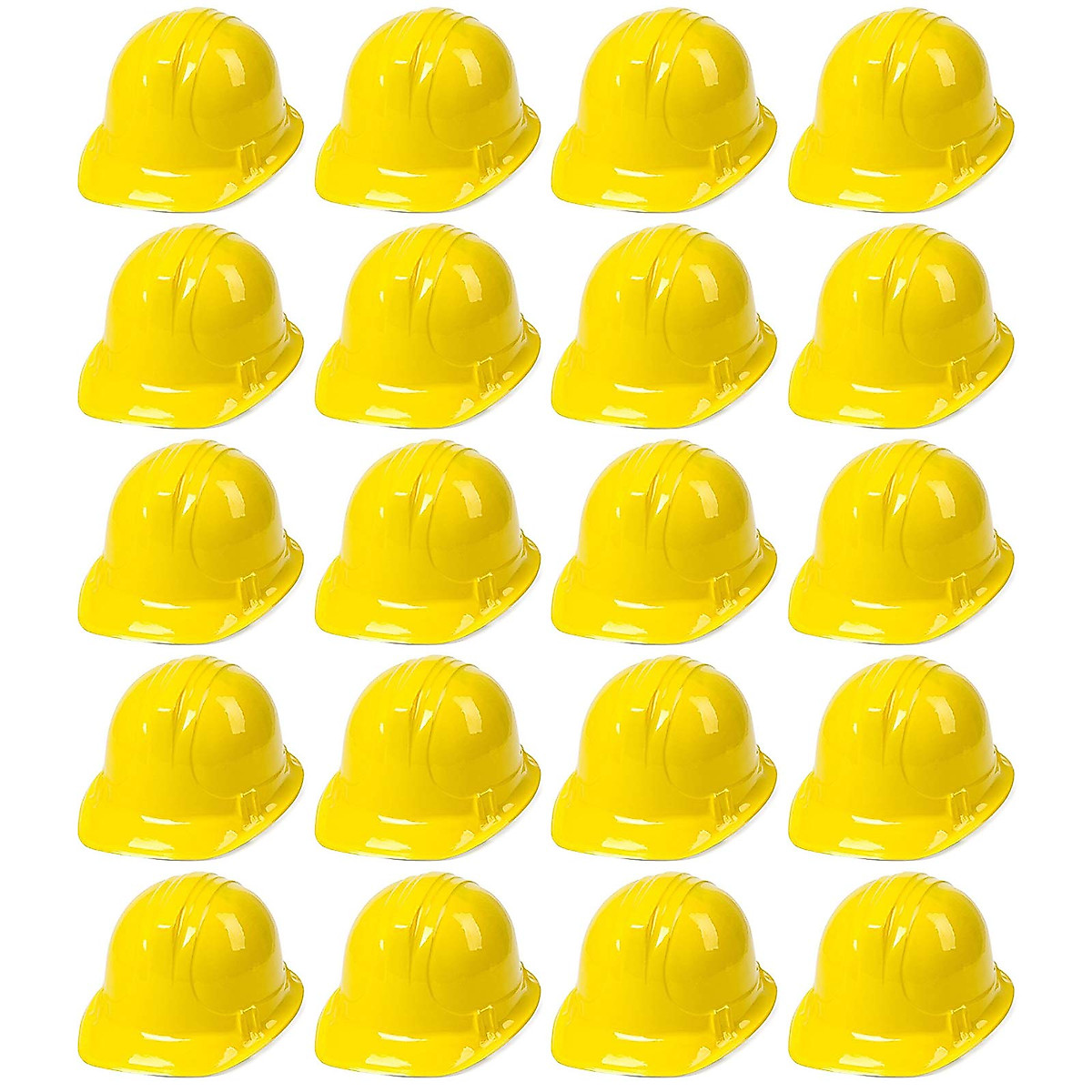 AnapoliZ Toy Construction Hard Hats | 20 Pcs. Soft Plastic Yellow Kids Party Hat | Children’s Engineer, Building Dress Up Hats | Theme Favor Caps