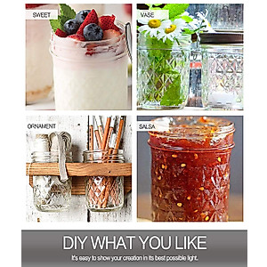 VERONES Mason Jars 6 OZ, 20 PACK 6oz Mason jars Canning Jars Jelly Jars With Lids, Ideal for Jam, Honey, Wedding Favors, Shower Favors, Extra 20 Lids