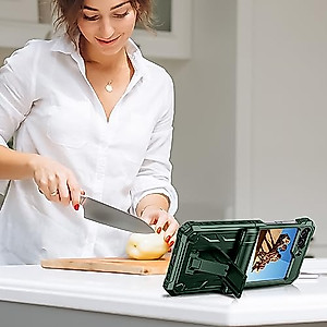 LONTECT for Galaxy Z-Flip 5 5G Case Shockproof Military Grade Protection Heavy Duty Case with Foldable Kickstand&Hinge Protection Rugged Drop Protective Cover Case for Samsung Galaxy Z Flip 5,Green