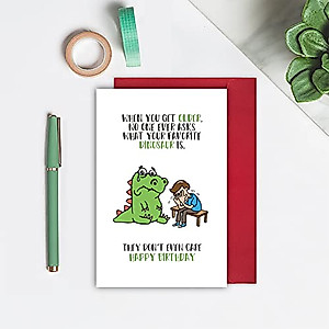 Funny Birthday Card, Humorous Adult Dinosaur Card, Hilarious Dinosaur Bday Card for Friends Him Brother...