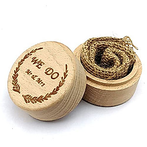 ZZYINH AN207 Personalized Engraving Rustic Wedding Wooden Ring Box Jewelry Trinket Storage Container Holder Custom Small Jewelry