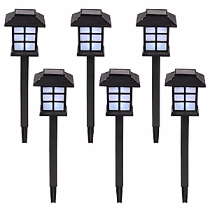 Jarl home 6pcs White LED Solar Lantern Torch Light Garden Landscape Lighting