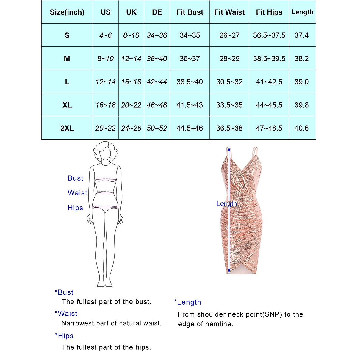 GRACE KARIN Party Dress for Women V-Neck Ruched Sequin Sparkly Glitter Dress Dark Green L