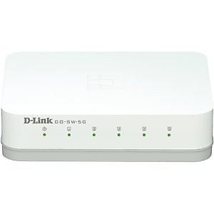 D-Link Ethernet Switch, 5 Port Unmanaged Gigabit Desktop Plug and Play Compact Design White (GO-SW-5G)