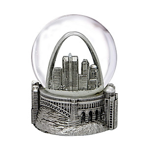 Silver Pewter St. Louis Snow Globe, Missouri Snowglobe 65mm Souvenir and Wedding Gift Home Decor