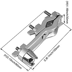 Jiayouy Cowbell Mounting Bracket with Steel Arm Rod Drum Set Holder Clamp Adjustable Mount for Percussion Cowbells, Jam Blocks, Tambourines