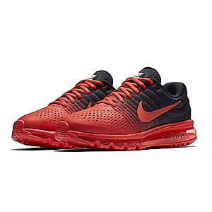 Nike Men's Air Max 2017 Running Shoes-Bright Crimson/Total Crimson-10.5