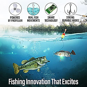 UFISH, 3.5" Robotic Swimming Fishing Lure - Self Swimming Electronic Fishing Lures - USB Rechargeable Lure for Freshwater & Saltwater - Best Fishing Bait for Bass Pike Musky (Sunshine-Bass)