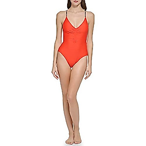 Calvin Klein Womens Lifestyle ONE Piece,Vermillion,Medium