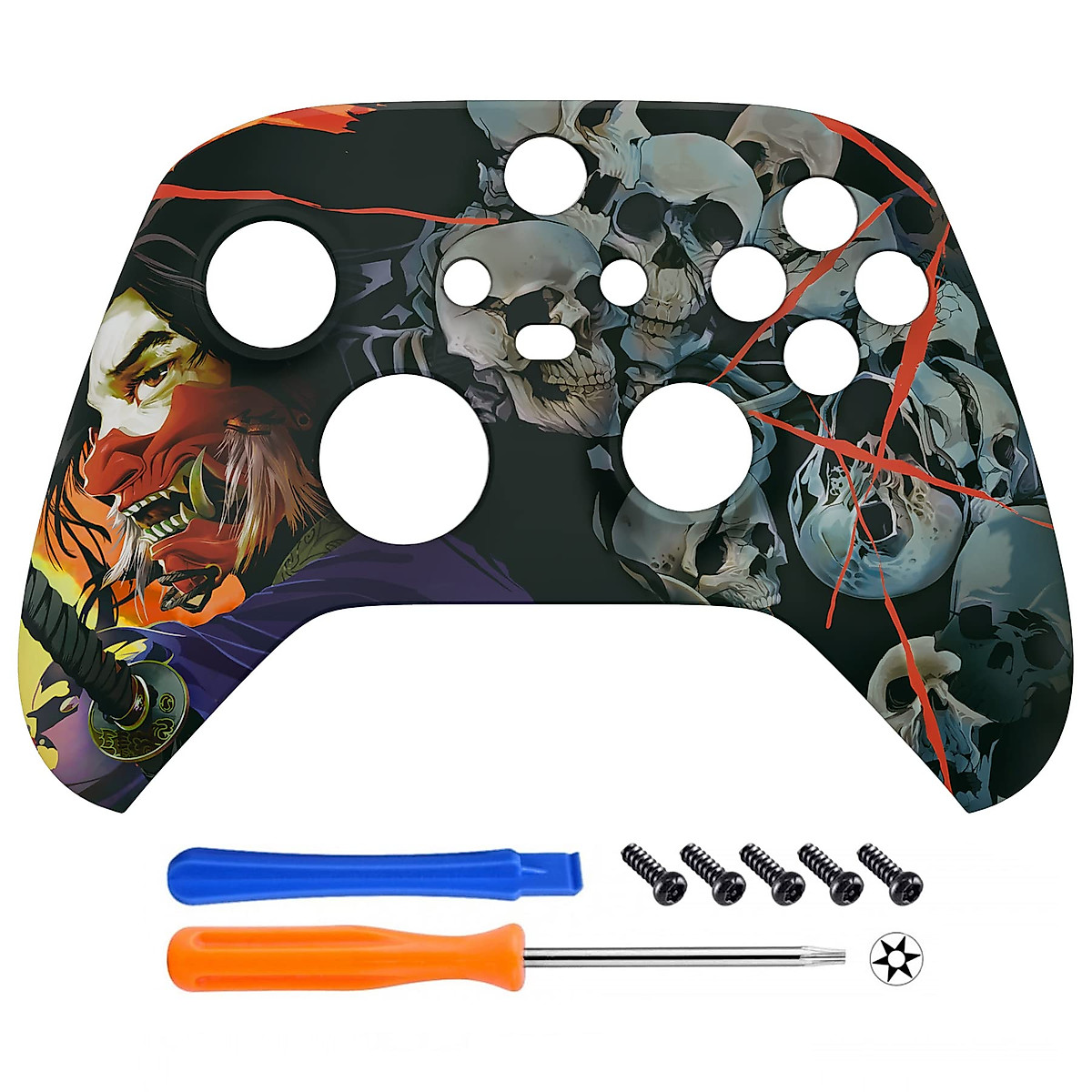 eXtremeRate Replacement Shell for Xbox Series X & S Controller - Unleash Your Style - Ghost of Samurai Custom Acessories Front Housing Cover for Xbox Core Controller Wireless [Control NOT Included]