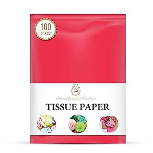 Flexicore Packaging Red Gift Wrap Tissue Paper | Size: 15 Inch X 20 Inch | Count: 100 Sheets | Color: Red