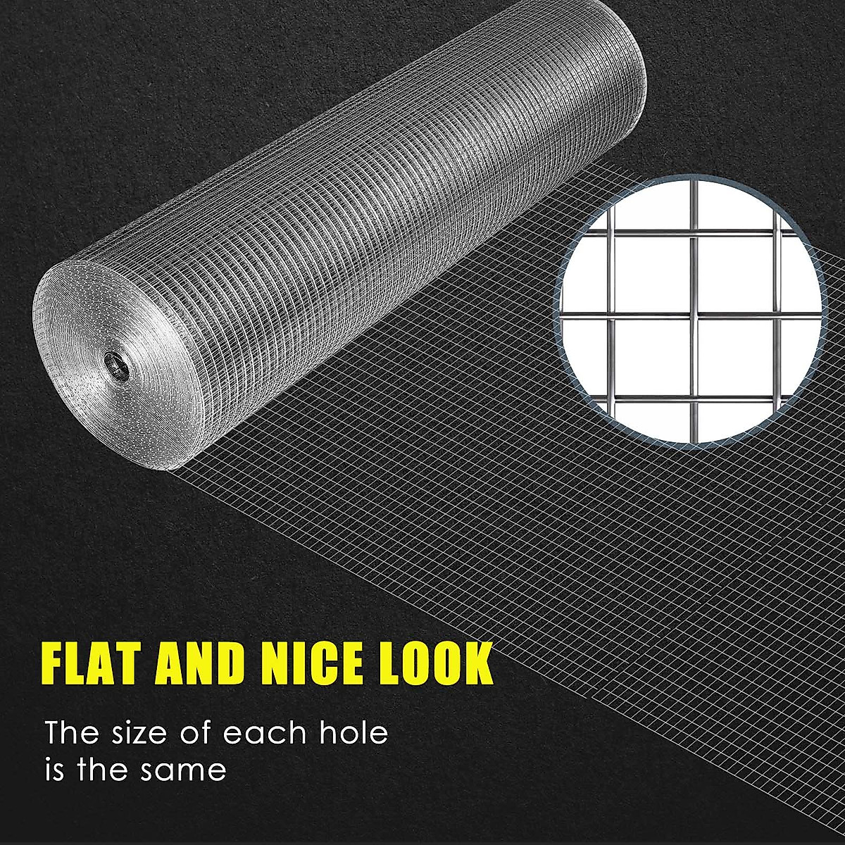 GoldPeak Hardware Cloth, 60 inches x 100 feet with 1/2 inch Mesh 19 Gauge - Chicken Wire Fencing Galvanized Wire Mesh Roll Gopher Wire Raised Garden Bed Rabbit Wire