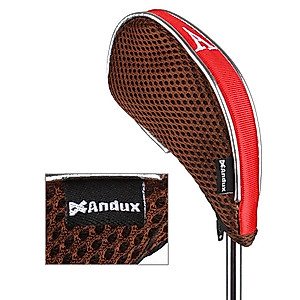Andux 2pcs/Set Golf Hybrid Head Covers + 10pcs/Set Iron Head Covers