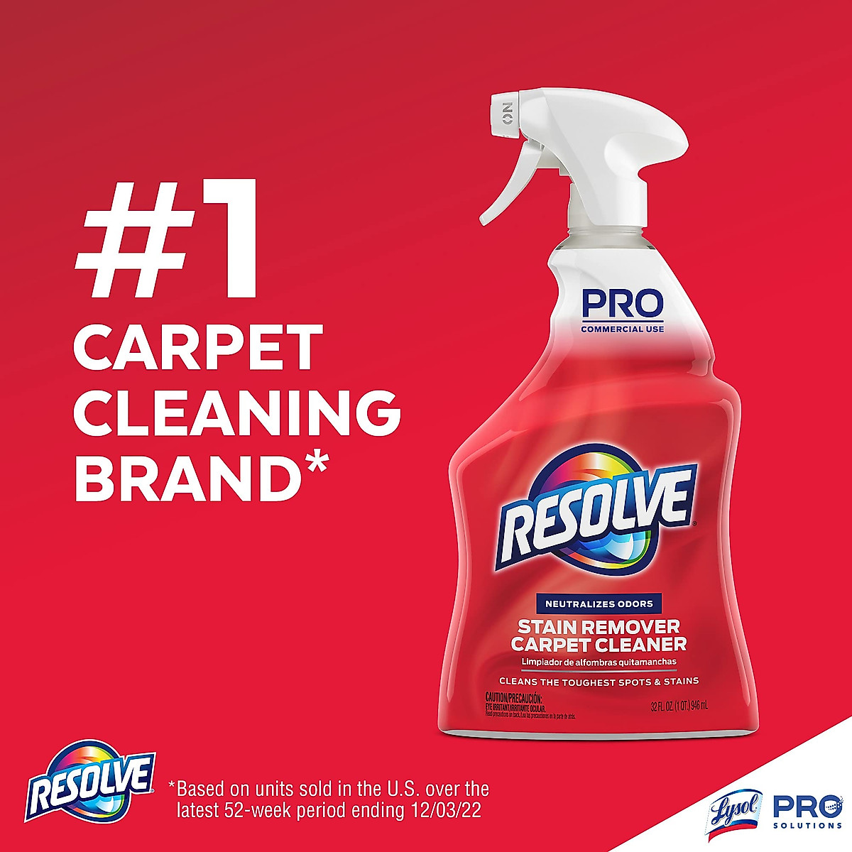Resolve Professional Strength Spot and Stain Carpet Cleaner, Red, 32 Fl Oz (Pack of 1)