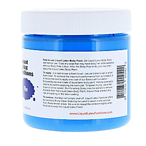 Liquid Latex Fashions Blue Body Paint for Adults and Kids, Ammonia Free, Cosplay Makeup, Creates Professional Monster, Zombie Arts, Easy On and Off- 4 Oz
