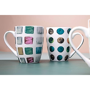 MACHUMA Set of 4 11.5oz Marble Patterns Coffee Mugs, Ceramic Tea Cup Set.